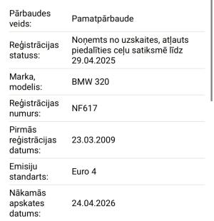 Black BMW 320 2009 in Riga, with an engine capacity of 2.00 L and mileage of 428 thousand km for 3690 €, photo 25 on AUTOMOTO.COM.LV