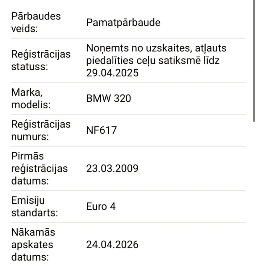 Black BMW 320 2009 in Riga, with an engine capacity of 2.00 L and mileage of 428 thousand km for 3690 €, photo 25 on AUTOMOTO.COM.LV