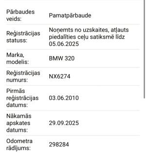 Melns BMW 320 2010 Rīga, ar dzinēja tilpumu 2.00 L un nobraukumu 298 tūkst. km par 3990 €, foto 33 vietnē AUTOMOTO.COM.LV