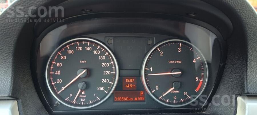 Black BMW 320 2011 in Jelgava, with an engine capacity of 2.00 L and mileage of 319 thousand km for 4500 €, photo 12 on AUTOMOTO.COM.LV
