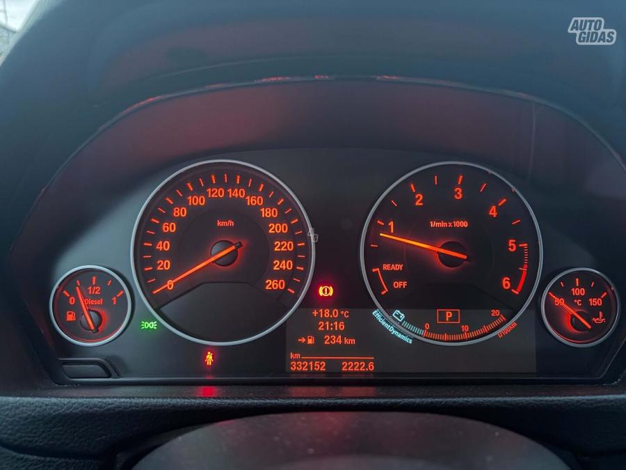 Black BMW 320 2013 in Siauliai, with an engine capacity of 2.00 L and mileage of 332 thousand km for 6550 €, photo 18 on AUTOMOTO.COM.LV