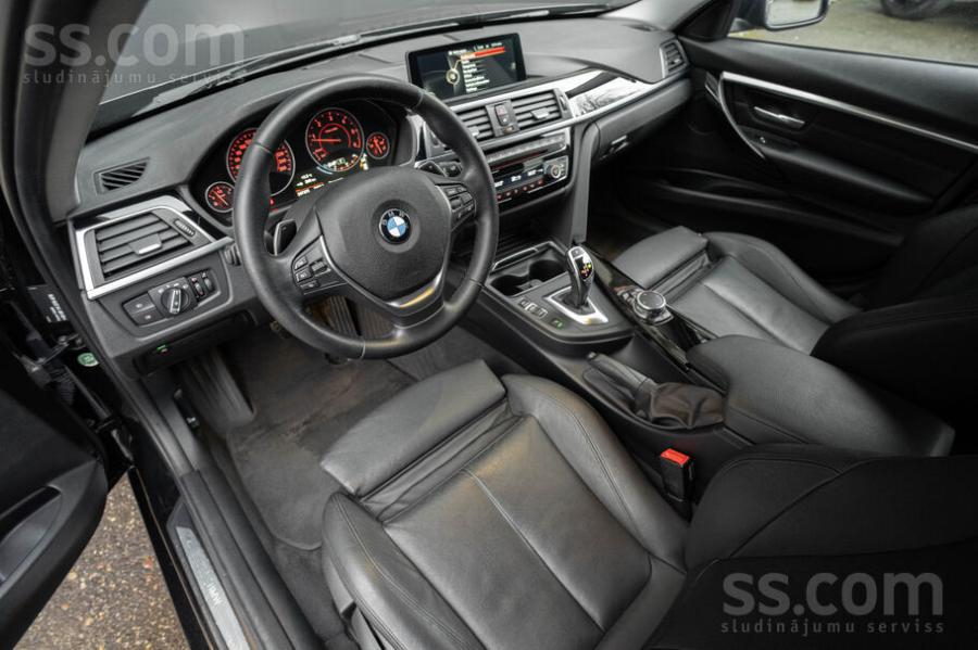 Black BMW 320 2015 in Riga, with an engine capacity of 2.00 L and mileage of 257 thousand km for 11550 €, photo 13 on AUTOMOTO.COM.LV