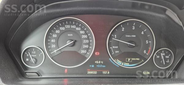 Black BMW 320 2016 in Riga, with an engine capacity of 2.00 L and mileage of 269 thousand km for 11500 €, photo 8 on AUTOMOTO.COM.LV