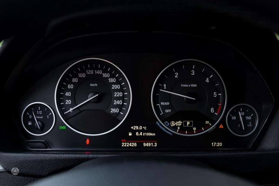 Black BMW 320 2016 in Elektrenai, with an engine capacity of 2.00 L and mileage of 222 thousand km for 9500 €, photo 14 on AUTOMOTO.COM.LV