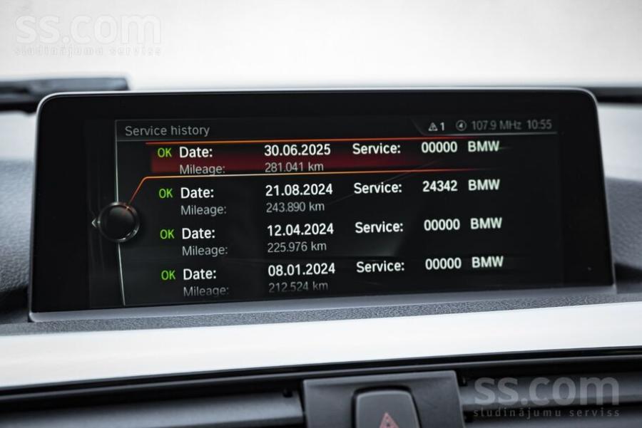 Black BMW 320 2017 in Riga, with an engine capacity of 2.00 L and mileage of 282 thousand km for 11990 €, photo 24 on AUTOMOTO.COM.LV