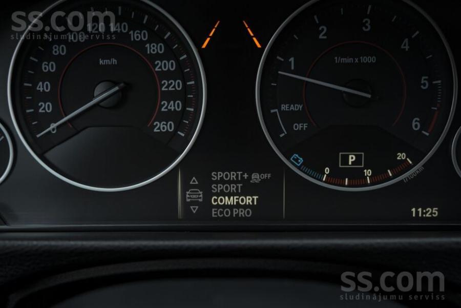 Black BMW 320 2018 in Riga, with an engine capacity of 2.00 L and mileage of 192 thousand km for 15990 €, photo 28 on AUTOMOTO.COM.LV