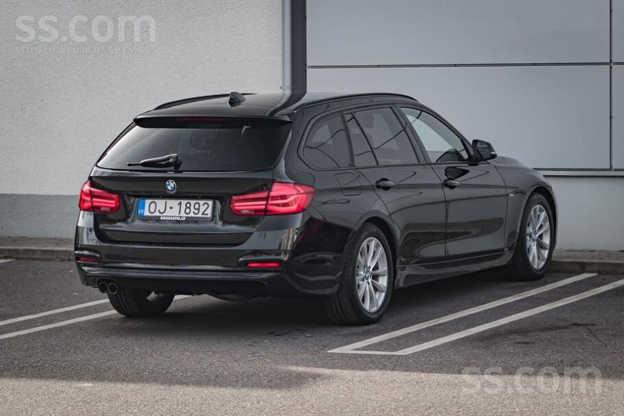 Black BMW 320 2018 in Riga, with an engine capacity of 2.00 L and mileage of 192 thousand km for 14995 €, photo 5 on AUTOMOTO.COM.LV