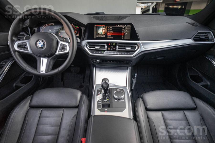 Black BMW 320 2020 in Riga, with an engine capacity of 2.00 L and mileage of 272 thousand km for 17550 €, photo 15 on AUTOMOTO.COM.LV