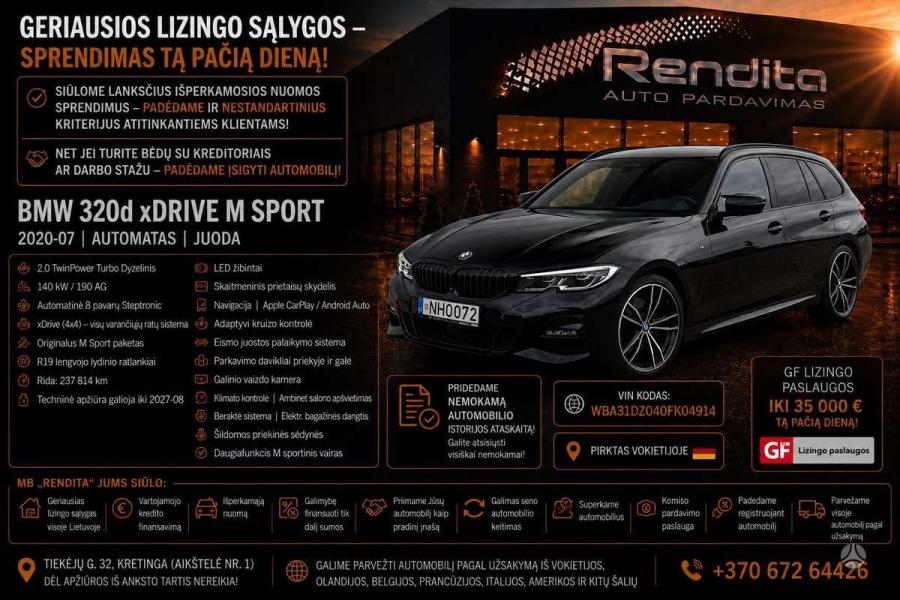 Melns BMW 320 2020 Kretinga, ar dzinēja tilpumu 2.00 L un nobraukumu 238 tūkst. km par 22499 €, foto 44 vietnē AUTOMOTO.COM.LV