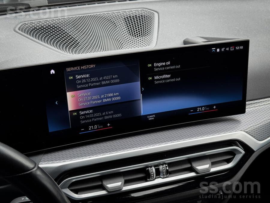 Black BMW 320 2023 in Riga, with an engine capacity of 2.00 L and mileage of 149 thousand km for 27300 €, photo 22 on AUTOMOTO.COM.LV