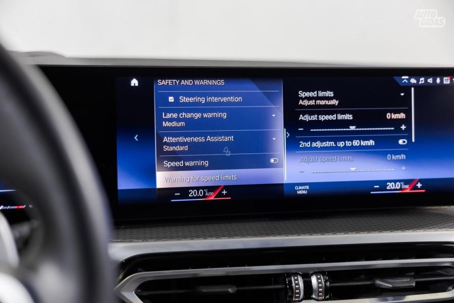 Black BMW 320 2023 in Vilnius, with an engine capacity of 2.00 L and mileage of 88 thousand km for 32988 €, photo 30 on AUTOMOTO.COM.LV