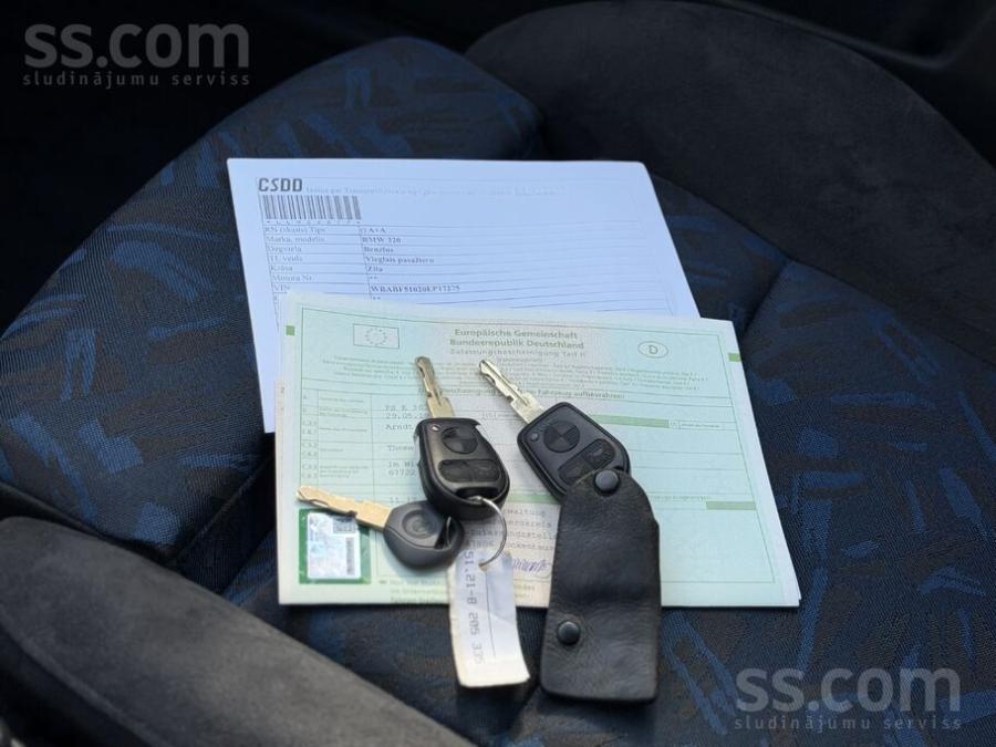 Blue BMW 320 1998 in Riga, with an engine capacity of 2.00 L and mileage of 347 thousand km for 5999 €, photo 23 on AUTOMOTO.COM.LV