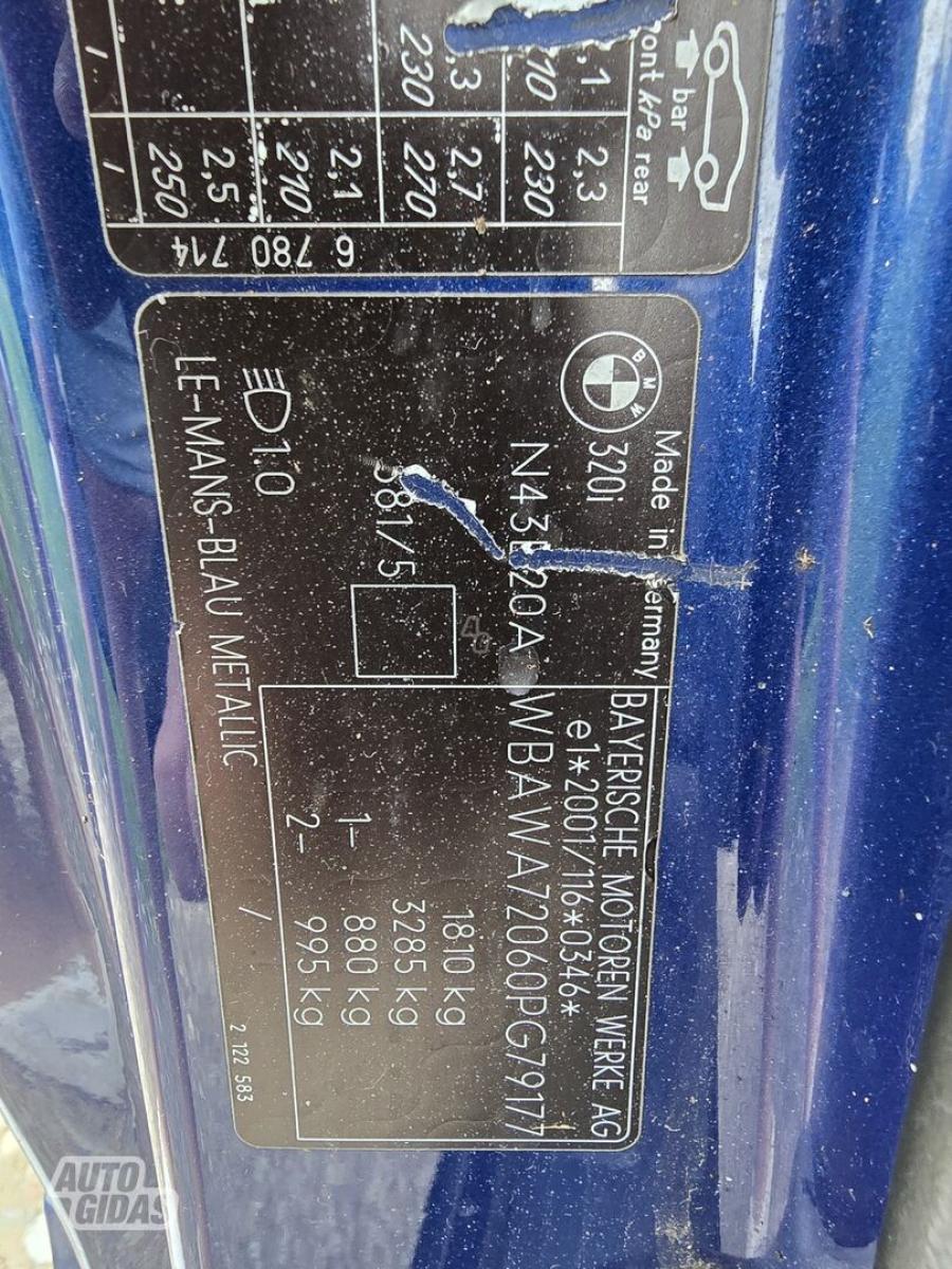 Zils BMW 320 2007 Gargždai, ar dzinēja tilpumu 2.00 L un nobraukumu 184 tūkst. km par 2500 €, foto 14 vietnē AUTOMOTO.COM.LV