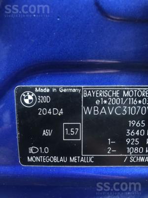 Zils BMW 320 2008 Liepāja, ar dzinēja tilpumu 2.00 L un nobraukumu 462 tūkst. km par 3300 €, foto 8 vietnē AUTOMOTO.COM.LV
