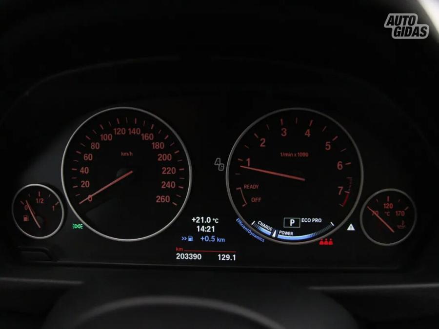 Blue BMW 320 2014 in Vilnius, with an engine capacity of 1.60 L and mileage of 203 thousand km for 11999 €, photo 20 on AUTOMOTO.COM.LV