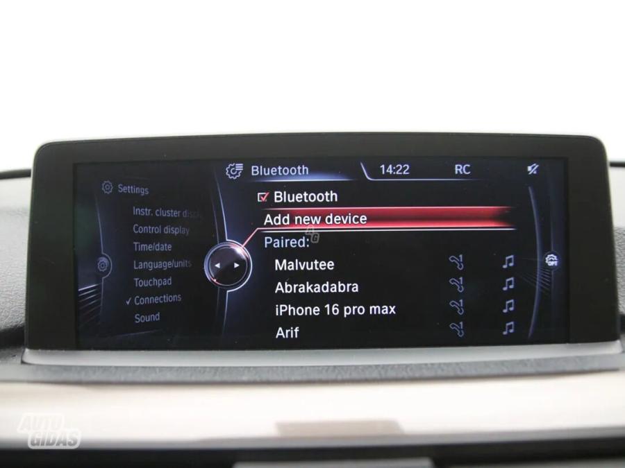 Blue BMW 320 2014 in Vilnius, with an engine capacity of 1.60 L and mileage of 203 thousand km for 11999 €, photo 24 on AUTOMOTO.COM.LV