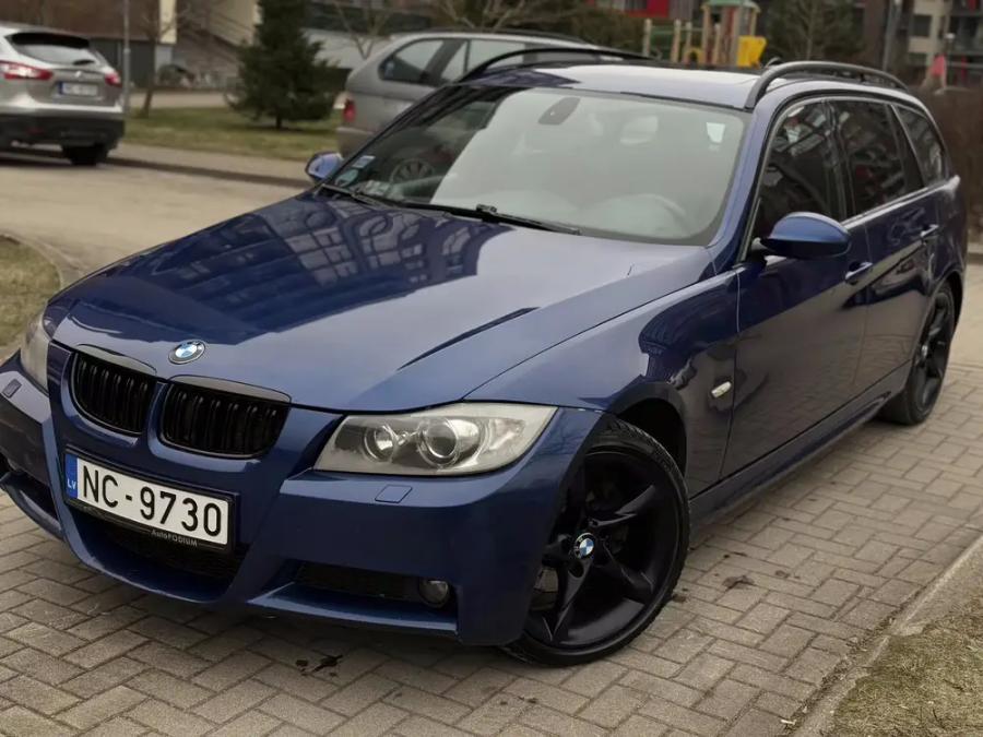 Blue BMW 320 2008 in Riga, with an engine capacity of 2.00 L and mileage of 369 thousand km for 3490 €, photo 1 on AUTOMOTO.COM.LV