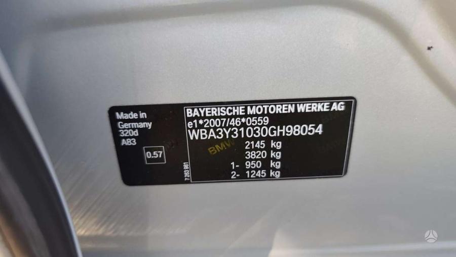 Grey BMW 320 Gran Turismo 2015 in Utena, with an engine capacity of 2.00 L and mileage of 275 thousand km for 11800 €, photo 14 on AUTOMOTO.COM.LV