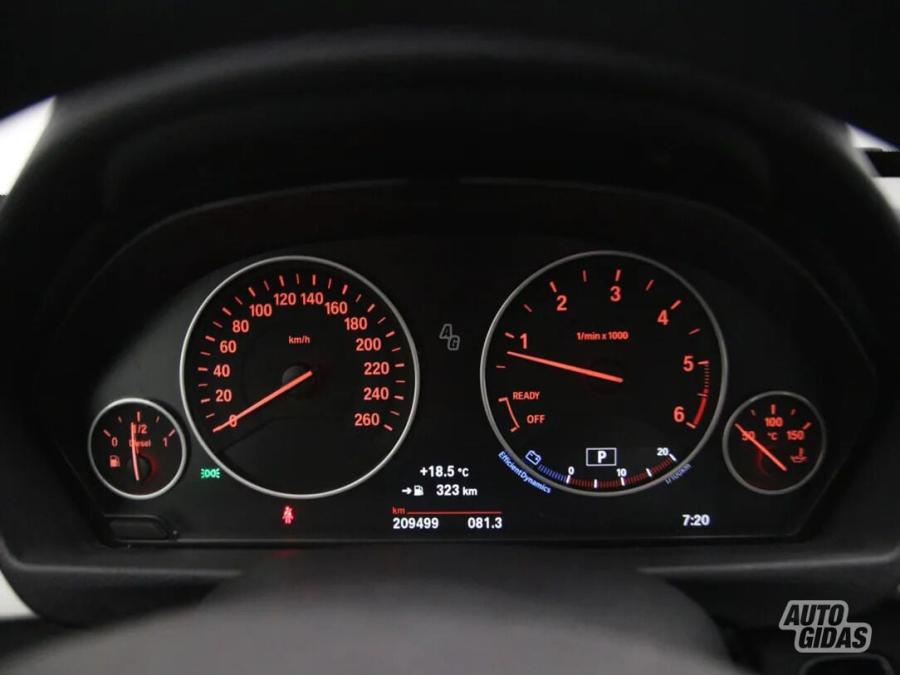 Grey BMW 320 Gran Turismo 2016 in Vilnius, with an engine capacity of 2.00 L and mileage of 209 thousand km for 13499 €, photo 20 on AUTOMOTO.COM.LV
