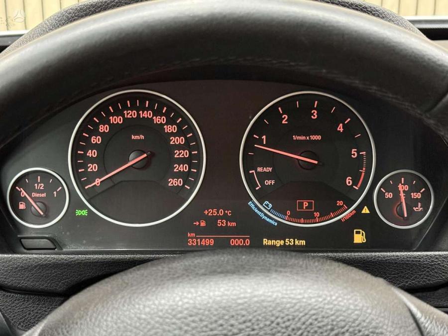 Grey BMW 320 Gran Turismo 2016 in Marijampole, with an engine capacity of 2.00 L and mileage of 331 thousand km for 10250 €, photo 25 on AUTOMOTO.COM.LV
