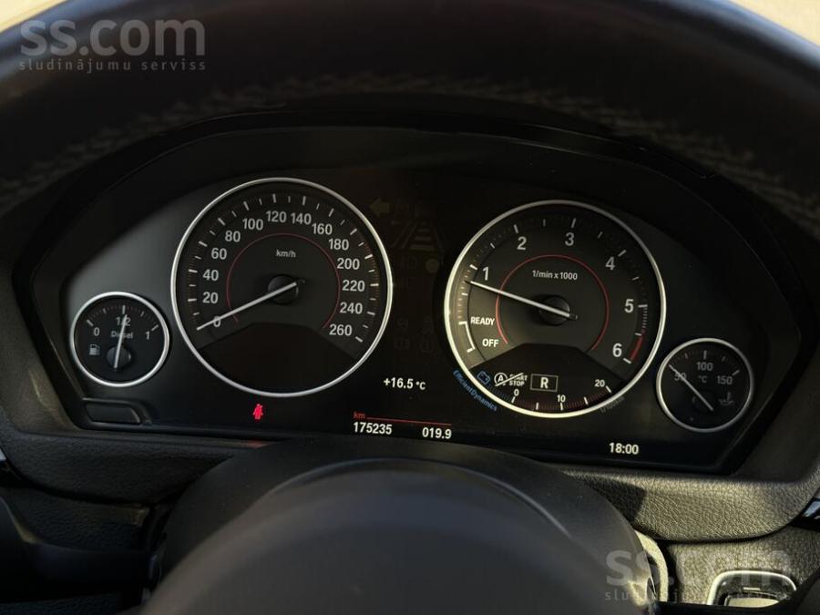 Grey BMW 320 2014 in Tukums, with an engine capacity of 2.00 L and mileage of 175 thousand km for 14999 €, photo 12 on AUTOMOTO.COM.LV