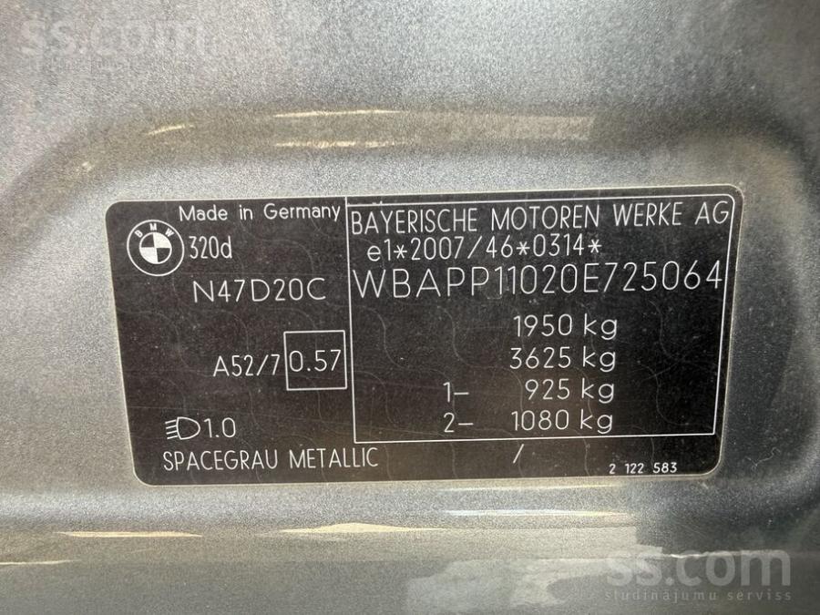 Pelēks BMW 320 2011 Liepāja, ar dzinēja tilpumu 2.00 L un nobraukumu 232 tūkst. km par 6500 €, foto 25 vietnē AUTOMOTO.COM.LV