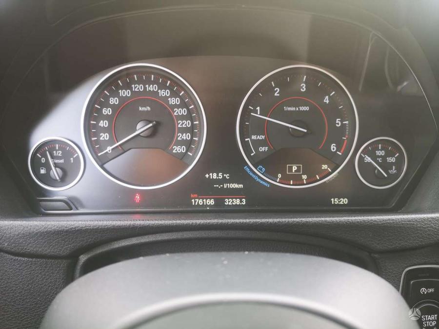 Grey BMW 320 2016 in Radviliskis, with an engine capacity of 2.00 L and mileage of 176 thousand km for 16200 €, photo 8 on AUTOMOTO.COM.LV