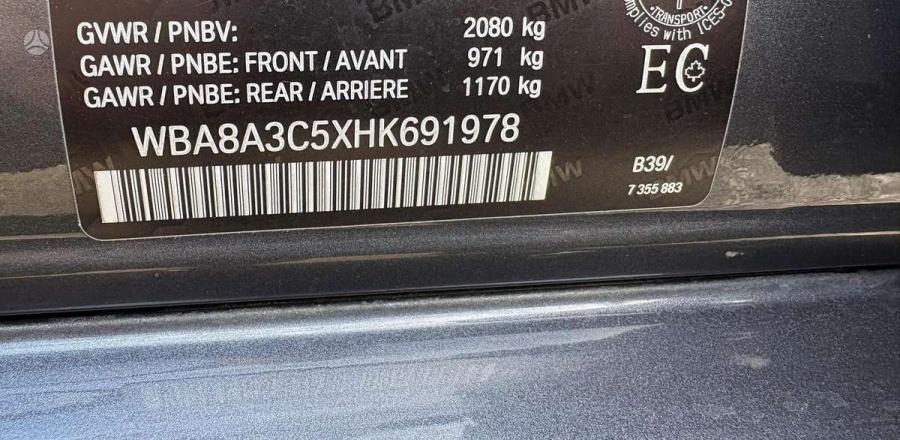 Pelēks BMW 320 2017 Kauņa, ar dzinēja tilpumu 2.00 L un nobraukumu 156 tūkst. km par 14800 €, foto 24 vietnē AUTOMOTO.COM.LV