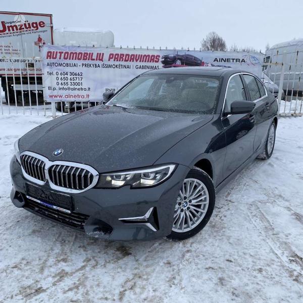 Grey BMW 320 2019 in Marijampole, with an engine capacity of 2.00 L and mileage of 18 thousand km for 25900 €, photo 1 on AUTOMOTO.COM.LV