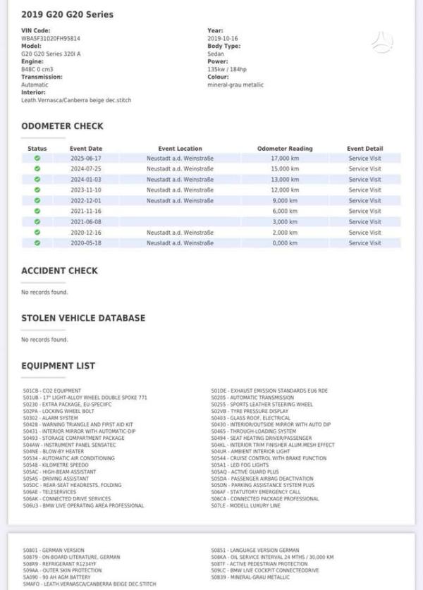 Pelēks BMW 320 2019 Marijampole, ar dzinēja tilpumu 2.00 L un nobraukumu 18 tūkst. km par 25900 €, foto 6 vietnē AUTOMOTO.COM.LV