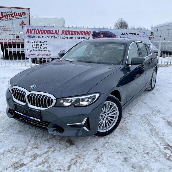 Grey BMW 320 2019 in Marijampole, with an engine capacity of 2.00 L and mileage of 18 thousand km for 25900 €, photo 1 on AUTOMOTO.COM.LV