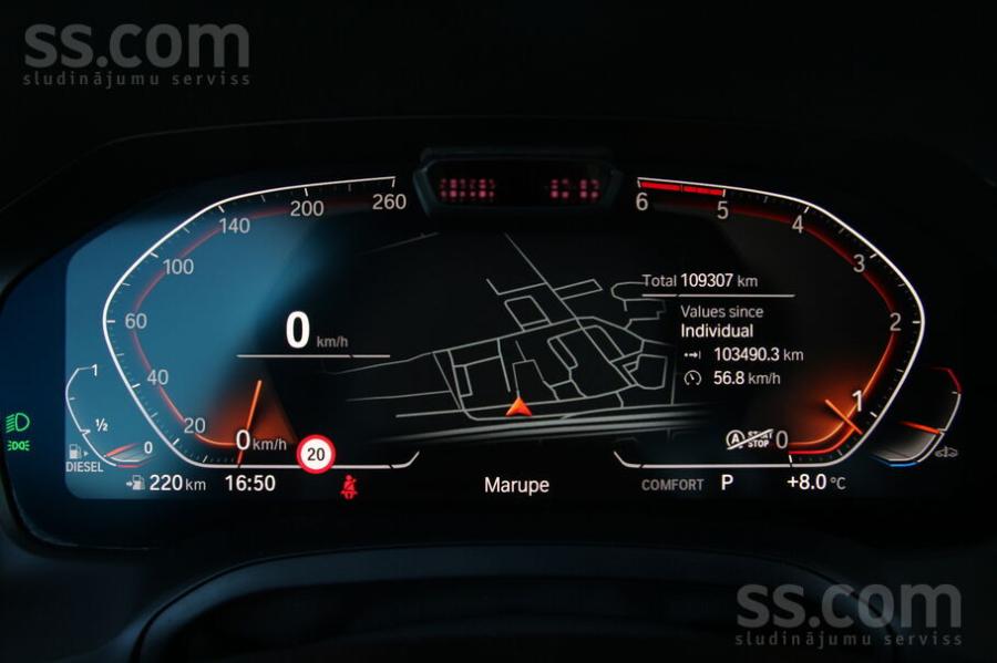 Grey BMW 320 2019 in Riga, with an engine capacity of 2.00 L and mileage of 109 thousand km for 28900 €, photo 13 on AUTOMOTO.COM.LV