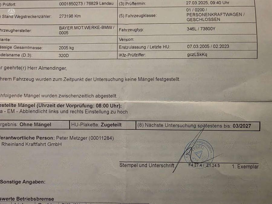 Серый БМВ 320 2005 в Утена, объемом двигателя 2.00 л и пробегом 288 тыс. км за 2100 €, фото 17 на AUTOMOTO.COM.LV