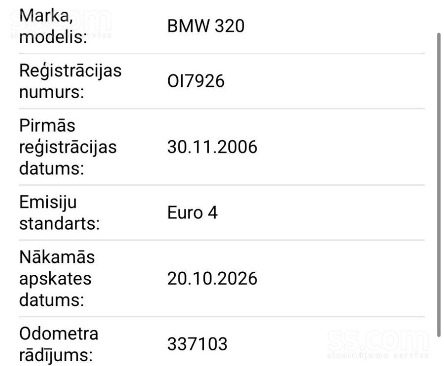 Pelēks BMW 320 2006 Rīga, ar dzinēja tilpumu 2.00 L un nobraukumu 338 tūkst. km par 4990 €, foto 29 vietnē AUTOMOTO.COM.LV