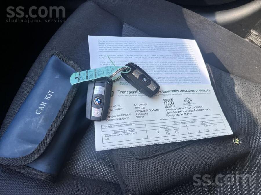 Grey BMW 320 2007 in Riga, with an engine capacity of 2.00 L and mileage of 382 thousand km for 3000 €, photo 20 on AUTOMOTO.COM.LV
