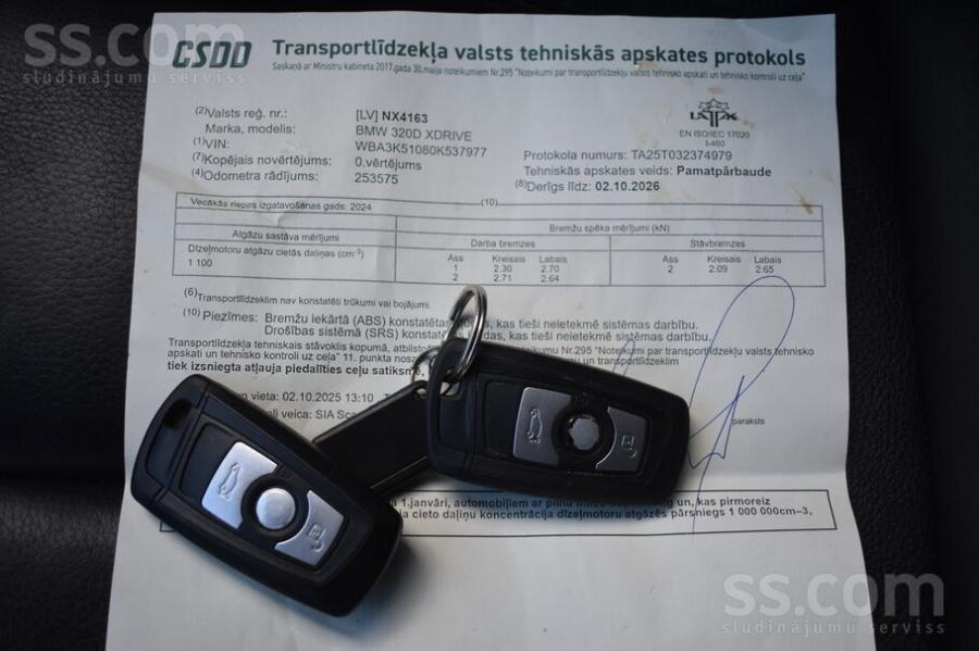Серый БМВ 320 2015 в Талси, объемом двигателя 2.00 л и пробегом 253 тыс. км за 9900 €, фото 25 на AUTOMOTO.COM.LV