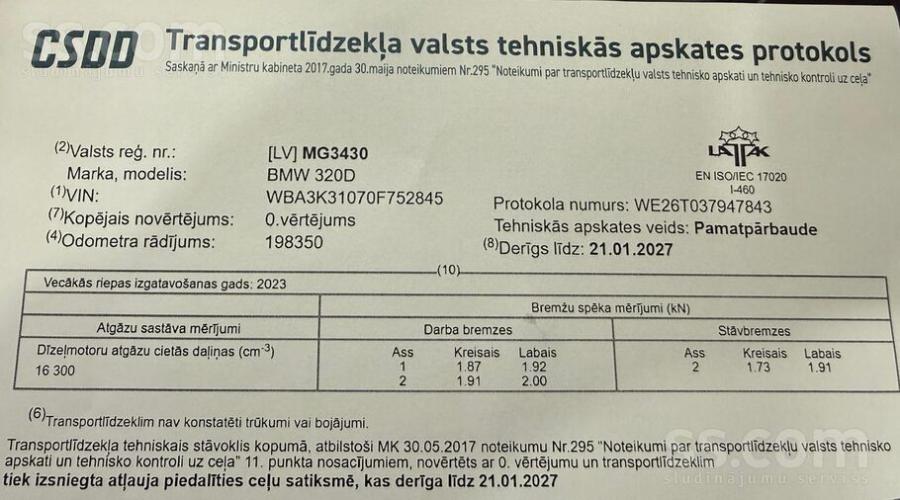 Серый БМВ 320 2015 в Вентспилс, объемом двигателя 2.00 л и пробегом 201 тыс. км за 9299 €, фото 16 на AUTOMOTO.COM.LV