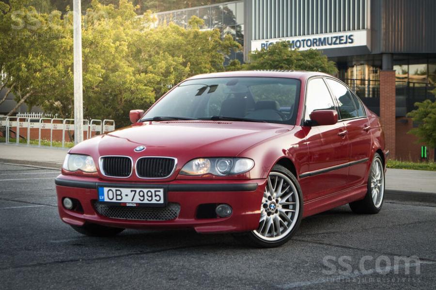 Red BMW 320 2002 in Riga, with an engine capacity of 2.00 L and mileage of 344 thousand km for 3950 €, photo 1 on AUTOMOTO.COM.LV
