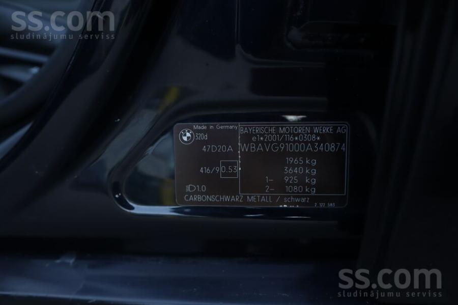 BMW 320 2008 Rīga, ar dzinēja tilpumu 2.00 L un nobraukumu 297 tūkst. km par 4490 €, foto 12 vietnē AUTOMOTO.COM.LV