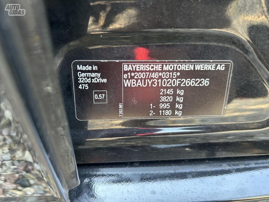 BMW 320 2012 in Marijampole, with an engine capacity of 2.00 L and mileage of 285 thousand km for 5999 €, photo 13 on AUTOMOTO.COM.LV