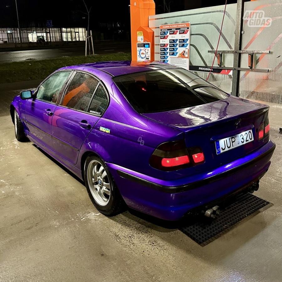 Violet BMW 320 2001 in Vilnius, with an engine capacity of 2.00 L and mileage of 346 thousand km for 1650 €, photo 2 on AUTOMOTO.COM.LV