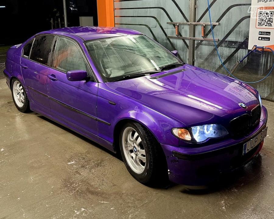 Violet BMW 320 2001 in Vilnius, with an engine capacity of 2.00 L and mileage of 346 thousand km for 1650 €, photo 3 on AUTOMOTO.COM.LV