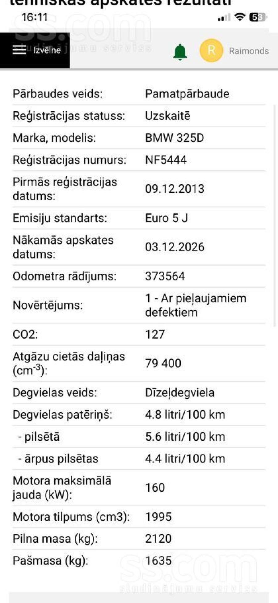 Black BMW 325 2013 in Jelgava, with an engine capacity of 2.00 L and mileage of 381 thousand km for 6800 €, photo 22 on AUTOMOTO.COM.LV