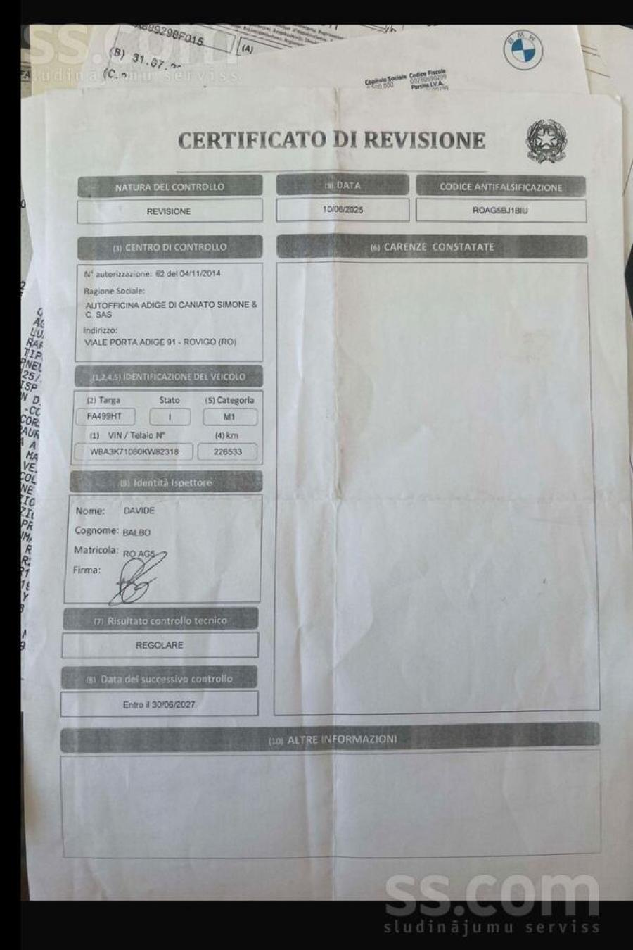 White BMW 325 2015 in Riga, with an engine capacity of 2.00 L and mileage of 240 thousand km for 8900 €, photo 32 on AUTOMOTO.COM.LV