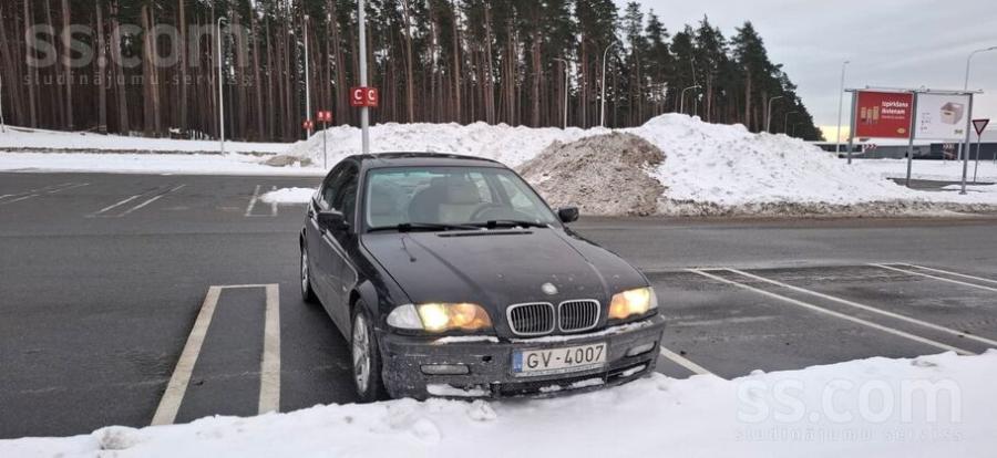 Black BMW 328 1999 in Riga, with an engine capacity of 2.80 L and mileage of 311 thousand km for 2800 €, photo 1 on AUTOMOTO.COM.LV