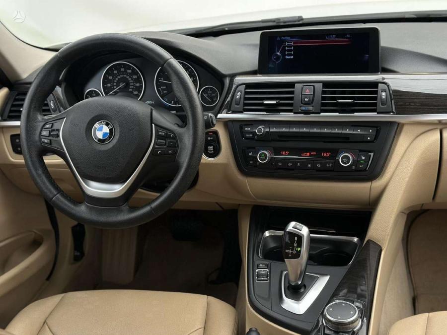 White BMW 328 2015 in Vilnius, with an engine capacity of 2.00 L and mileage of 186 thousand km for 9450 €, photo 14 on AUTOMOTO.COM.LV