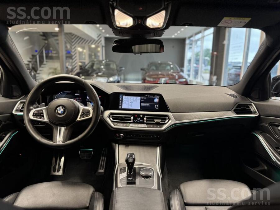 Black BMW 330 2019 in Riga, with an engine capacity of 2.00 L and mileage of 98 thousand km for 26995 €, photo 14 on AUTOMOTO.COM.LV