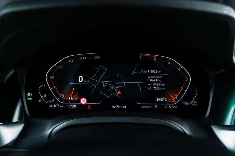Black BMW 330 2020 in Vilnius, with an engine capacity of 2.00 L and mileage of 113 thousand km for 21999 €, photo 19 on AUTOMOTO.COM.LV