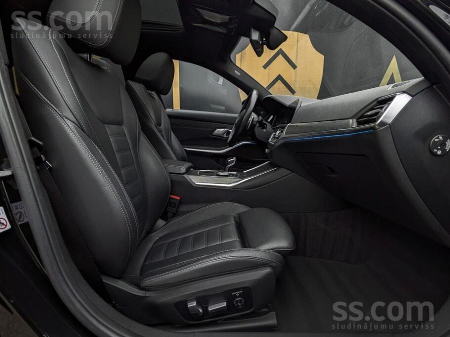 Black BMW 330 2021 in Tukums, with an engine capacity of 2.00 L and mileage of 168 thousand km for 27700 €, photo 7 on AUTOMOTO.COM.LV