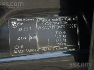 Black BMW 330 2006 in Jurmala, with an engine capacity of 3.00 L and mileage of 0 thousand km for 4990 €, photo 31 on AUTOMOTO.COM.LV